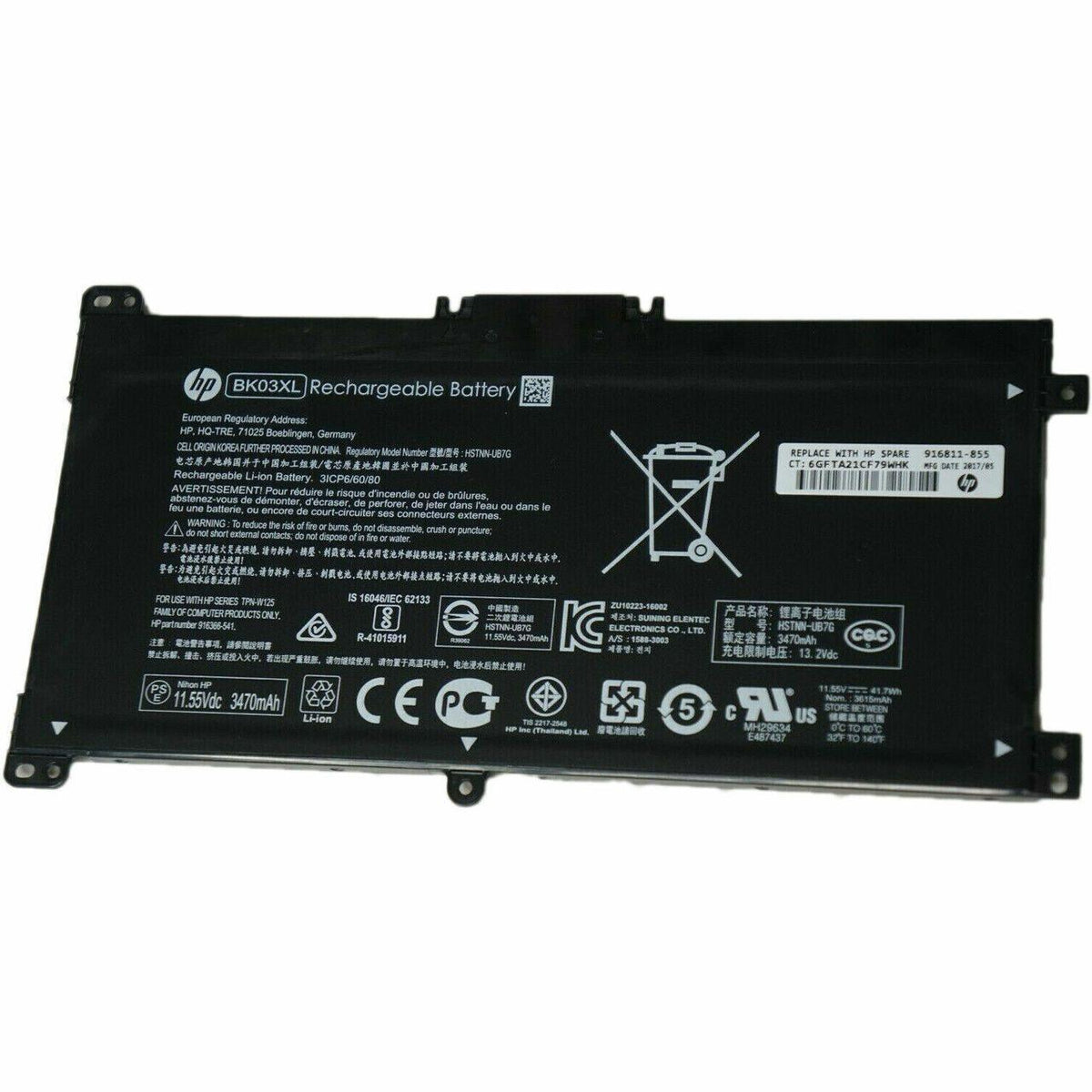 BK03XL New HP BK03041XL HSTNN-LB7S HSTNN-UB7G TPN-W125 Battery 41.7Wh ...